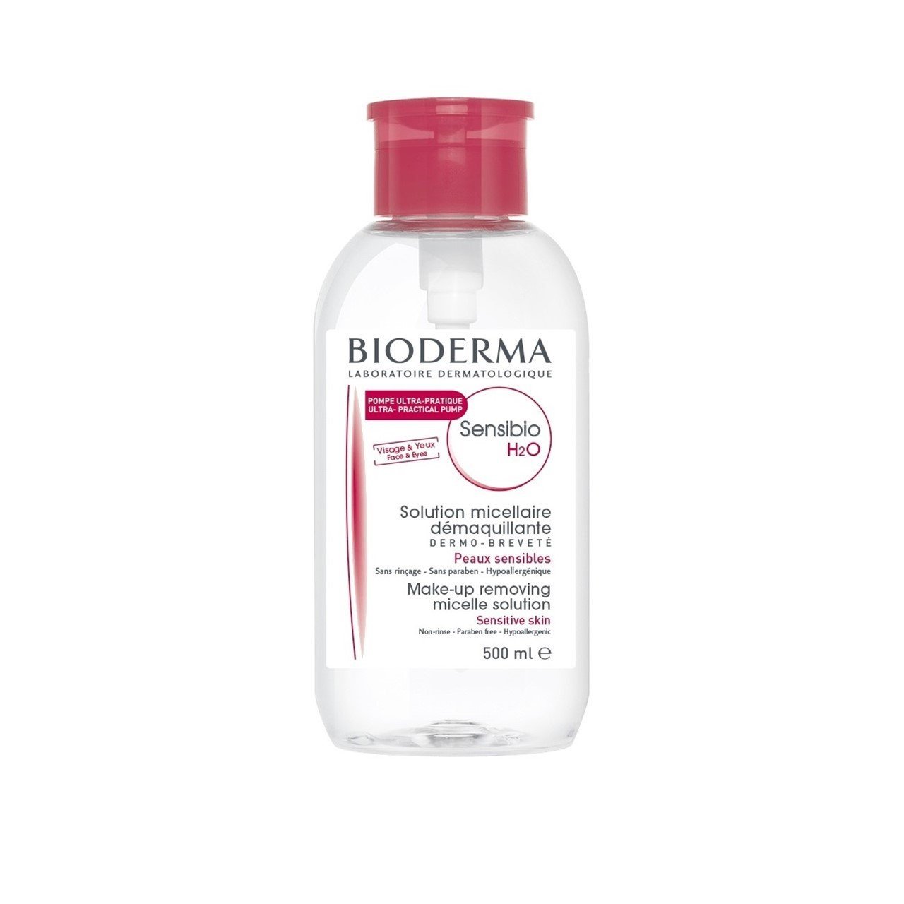 Shop BIODERMA Sensibio H2O Make-Up Removing Micellar Water, 500Ml With Pump in UAE - Feelunique